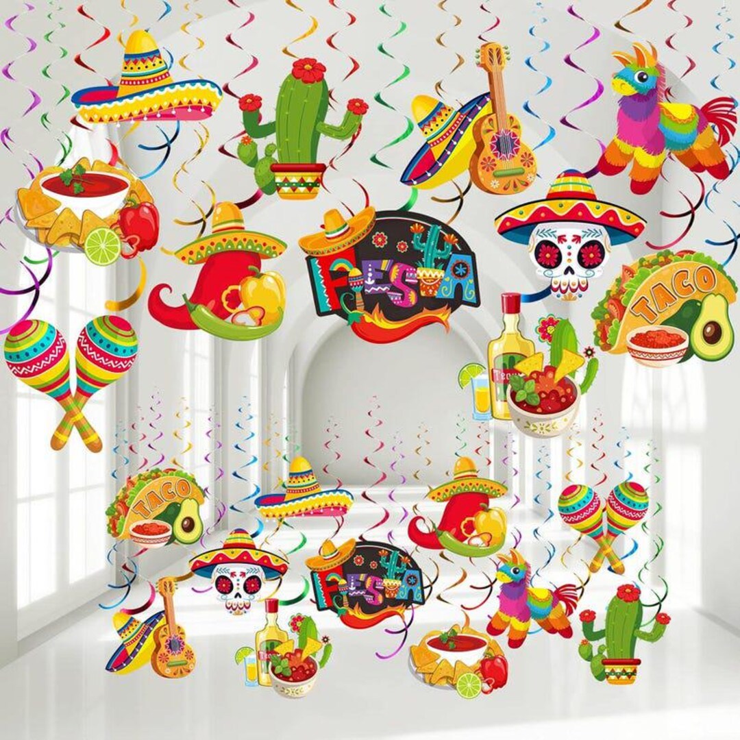 Mexican Fiesta Hanging Swirl Decorations Mexican Fiesta Cinco De Mayo ...