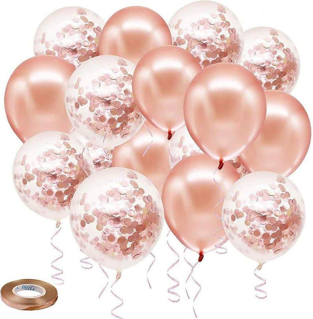 Rose Gold Latex Balloons, 50 Pack 12 Inch Birthday Balloons With 33 ...