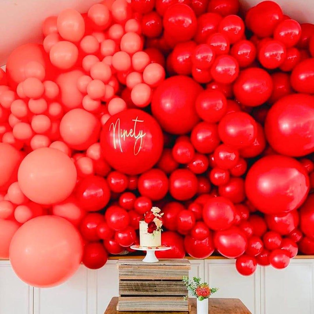 Red Balloons 155 Pcs Red Balloons Different Sizes Pack of 18 12 10 5 ...