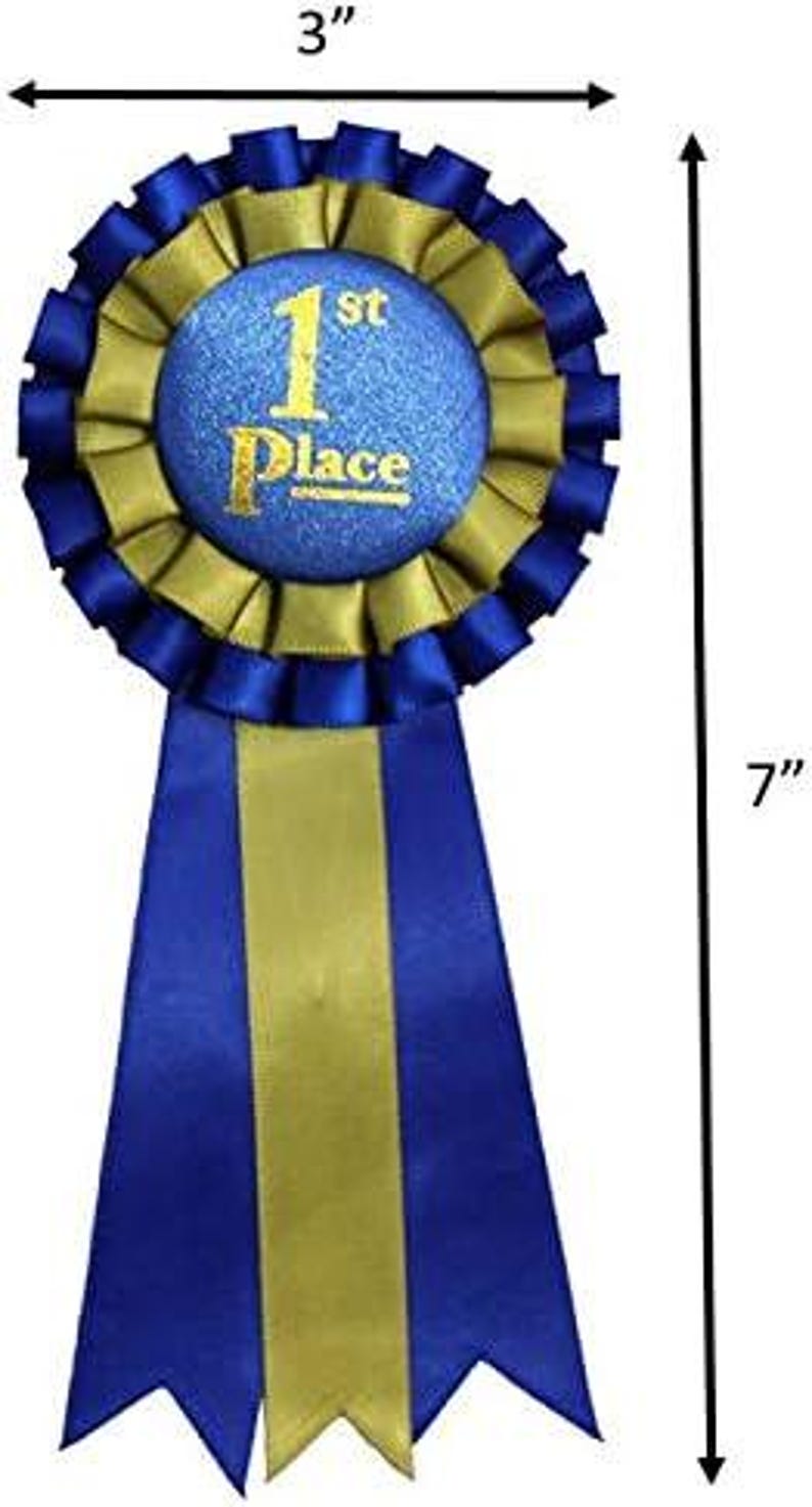 Premium Award Ribbons Blue,red,white - 1st, 2nd, 3rd Place - 1 Set (3 ...