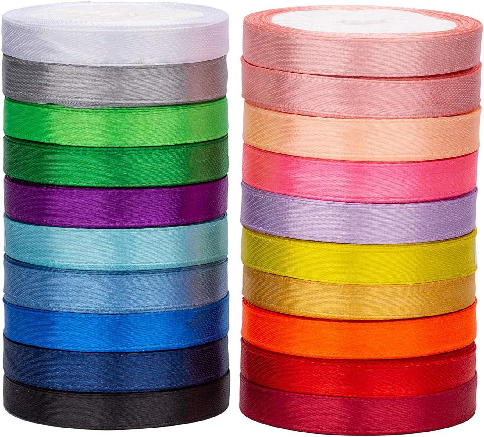 20 Colors 100 Yard Satin Ribbon Fabric Ribbon Silk Ribbon Embellish ...