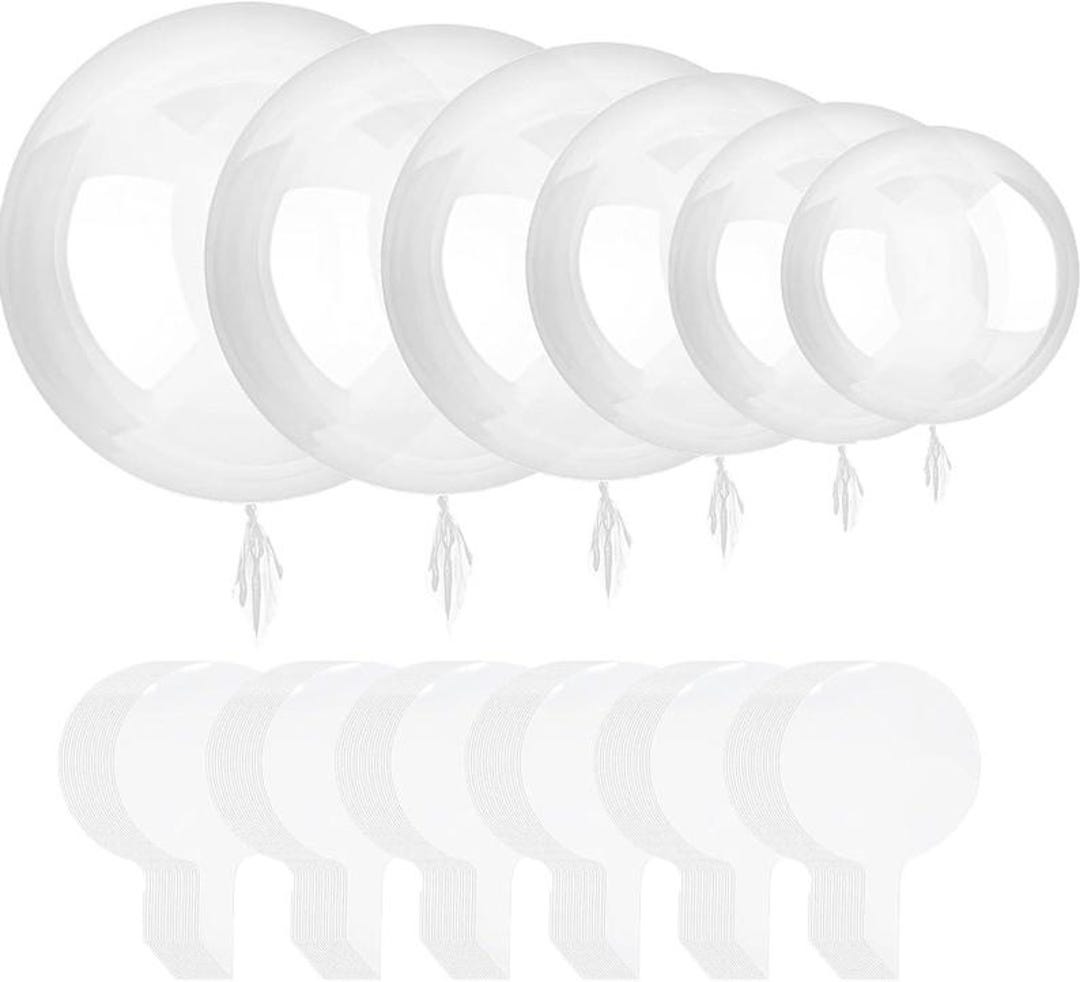 60 Pieces Bobo Balloons 6 Different Size Clear Bobo Balloons Kit ...