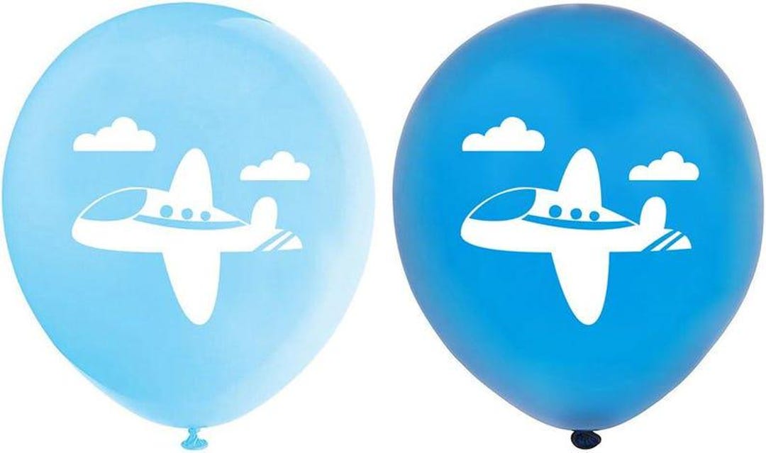 Airplane Balloons, 12inch (16pcs) Blue Plane Themed Baby Shower or ...