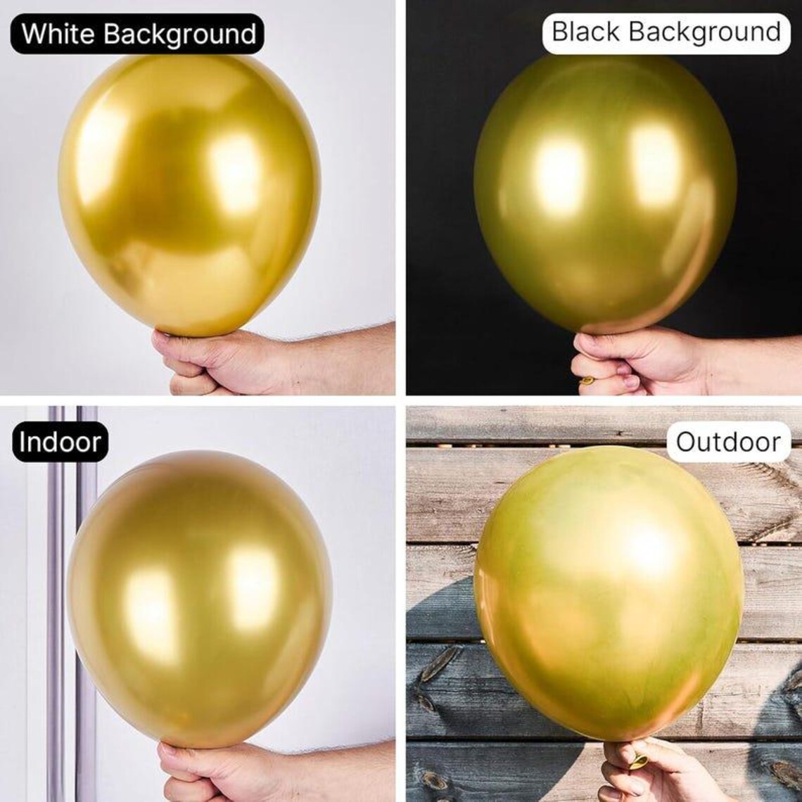 Metallic Gold Balloons, 152 Gold Balloons Different Sizes Pack of 18 12 ...