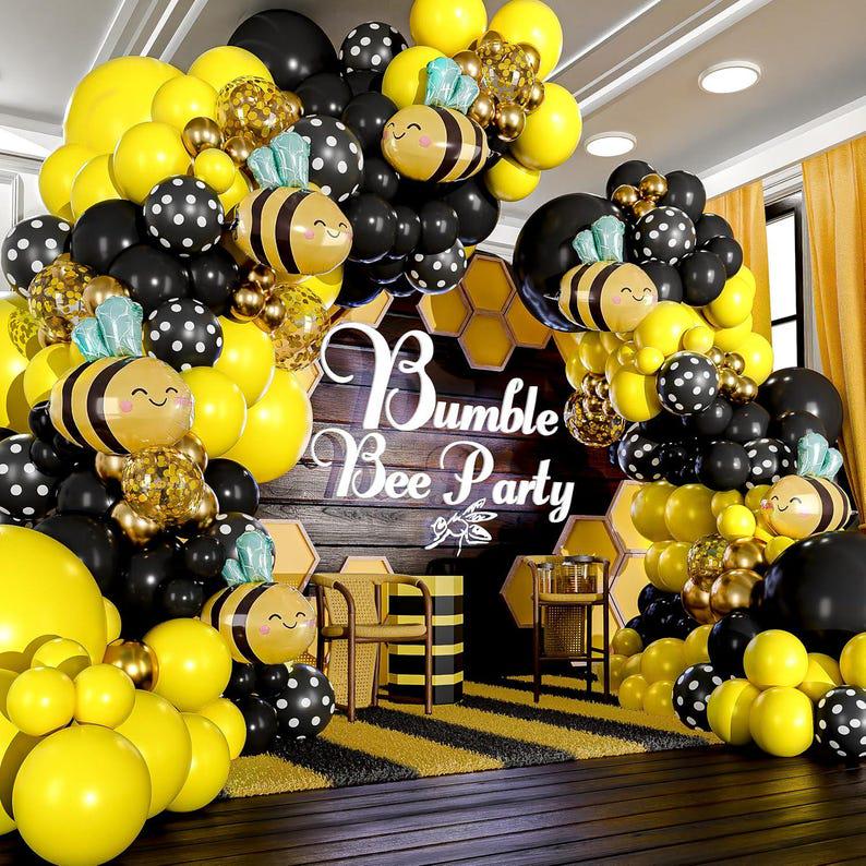 ALL IN-1 Bee Balloons Arch & Garland Kit, Yellow and Black Balloons for ...
