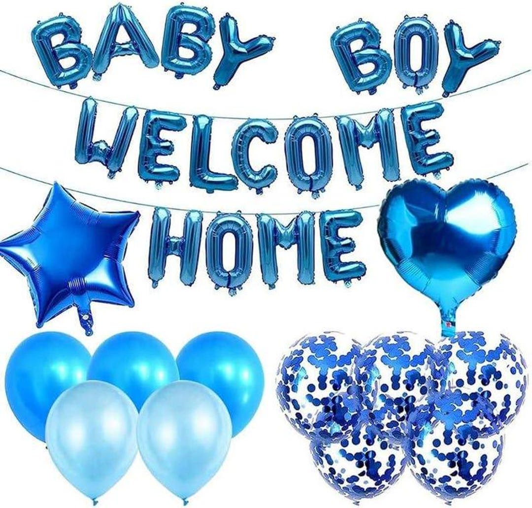 Baby Boy Welcome Home Balloons Set Welcome Home Aluminum Foil Mylar ...