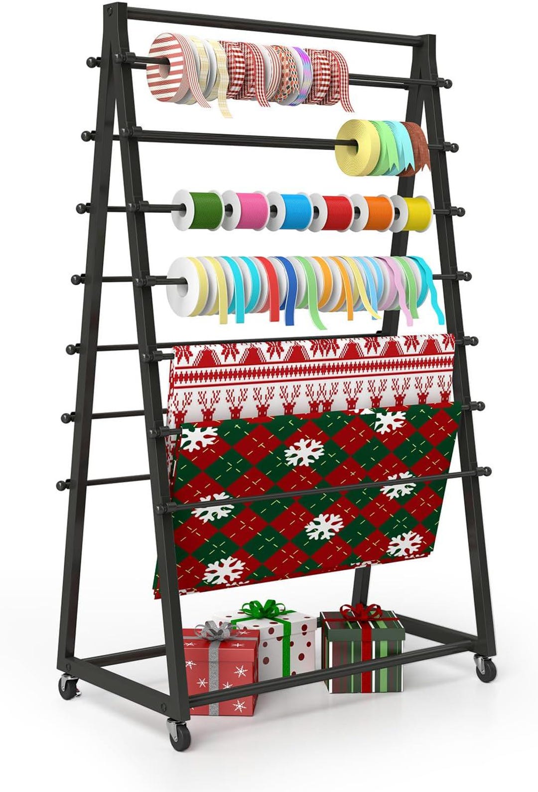 Rolling Ribbon Organizer, 15 Tier Ribbon Holder,ribbon Storage Shelf ...
