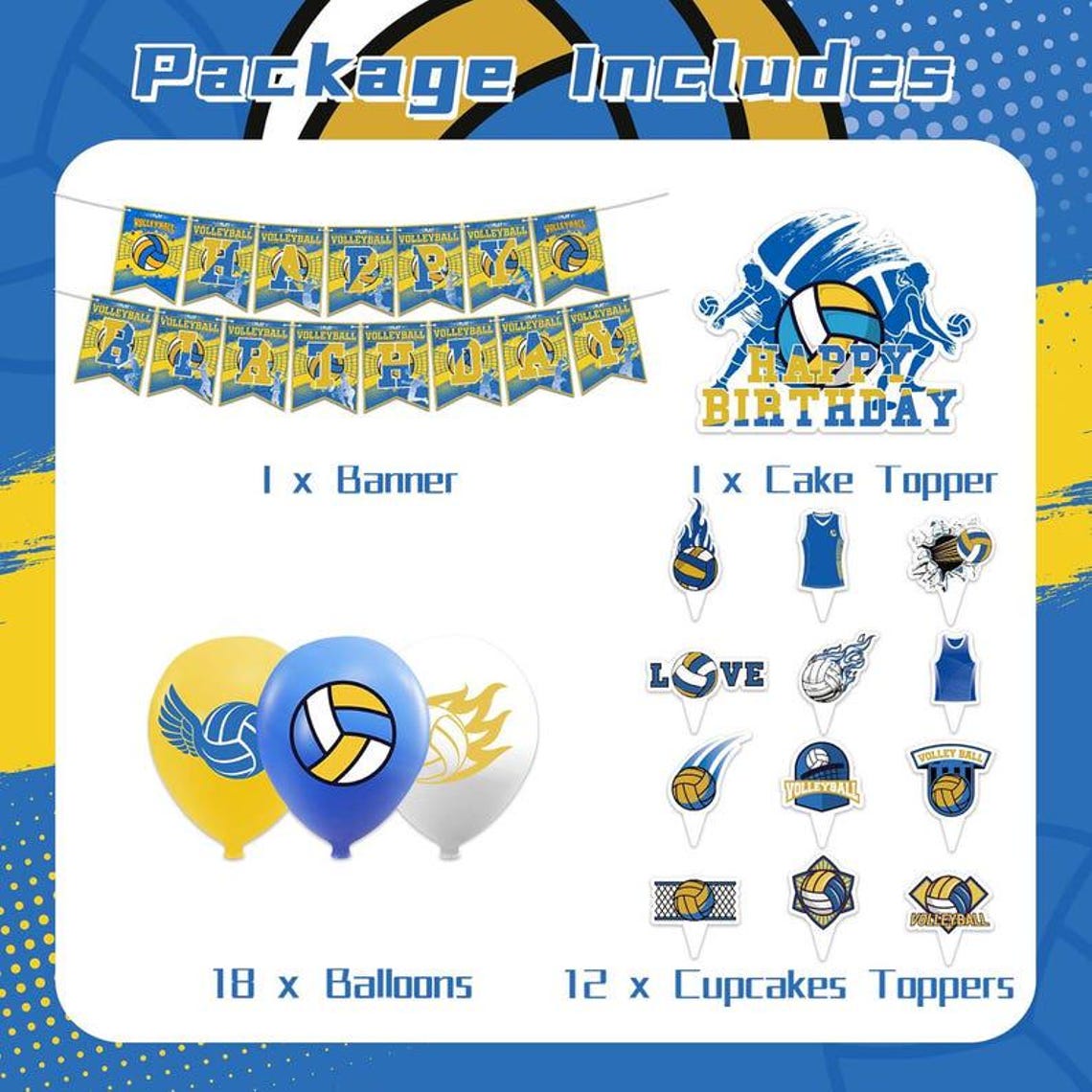 Volleyball Theme Party Supplies Volleyball Birthday Party Decorations ...