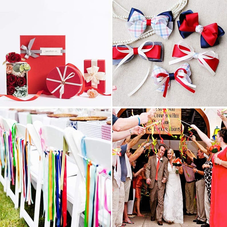 20 Colors 100 Yard Satin Ribbon Fabric Ribbon Silk Ribbon Embellish ...