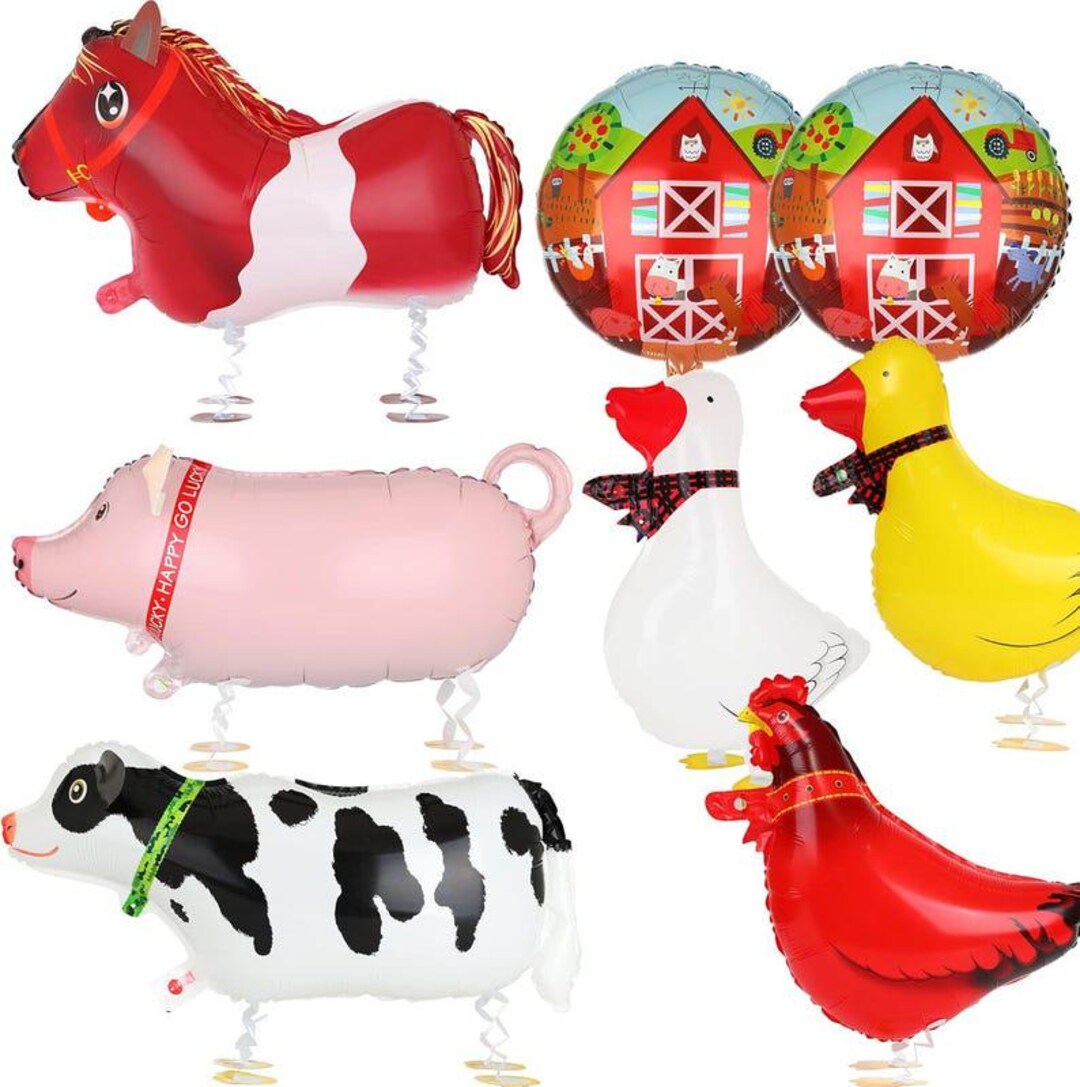 Farm Animal Balloons Cow Pig Balloon Walking Animal Balloons Duck ...