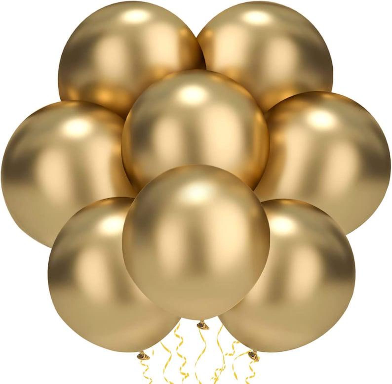 Gold Metallic Chrome Balloons Latex Party Balloons 20 Pack 18 Inch Big ...