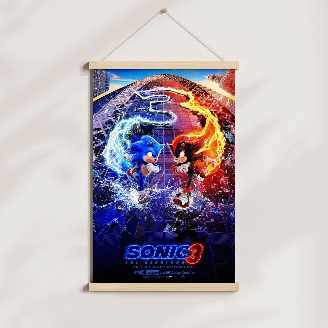 Sonic the Hedgehog 3 Movie Posters Canvas Prints Hanging Scroll ...
