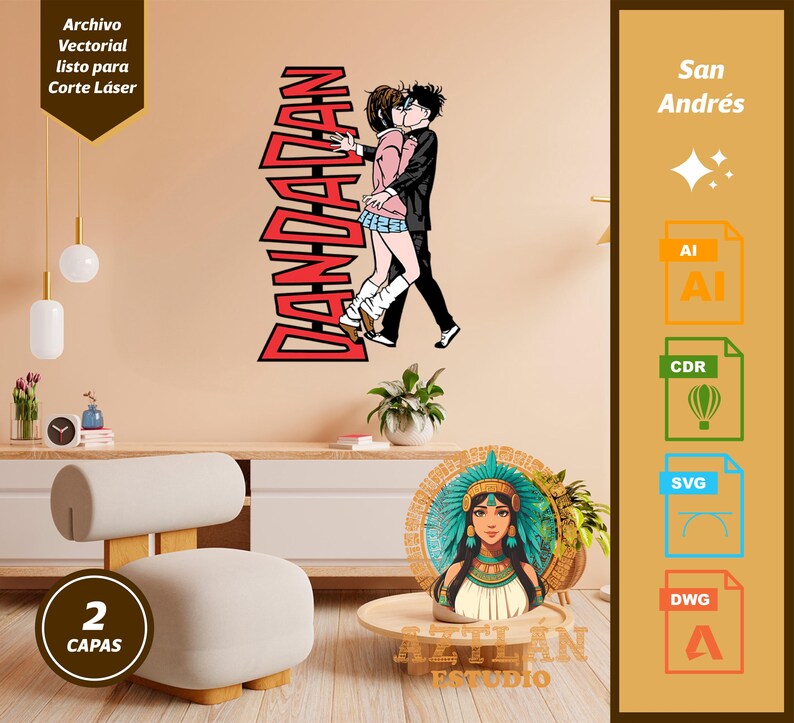Wall Art, Wall Decor, Anime, Dandadan- Laser Cut, SVG, CDR, DWG, Al ...