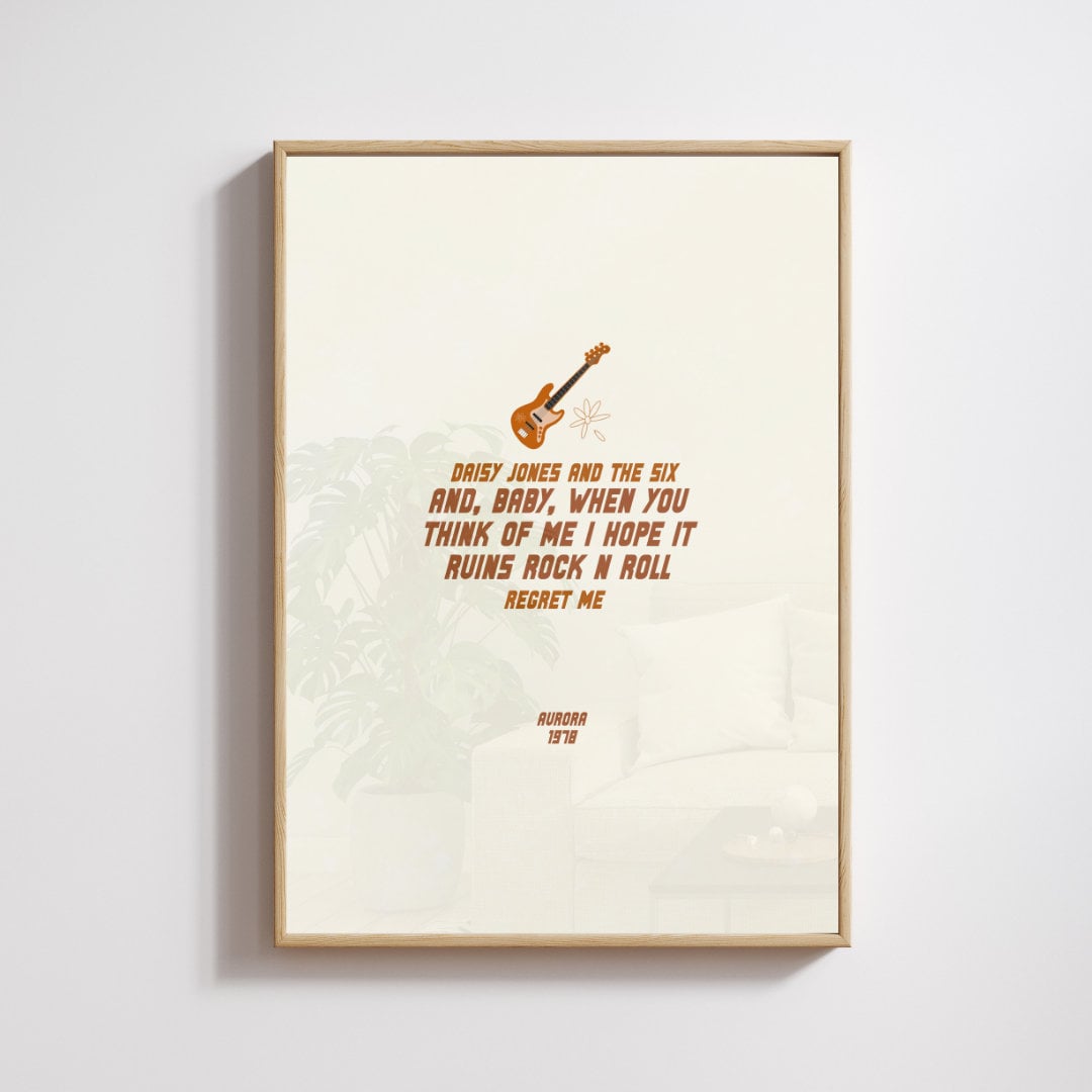 Daisy Jones and the Six Poster Print, Taylor Jenkins Reid, 70s, Aurora ...