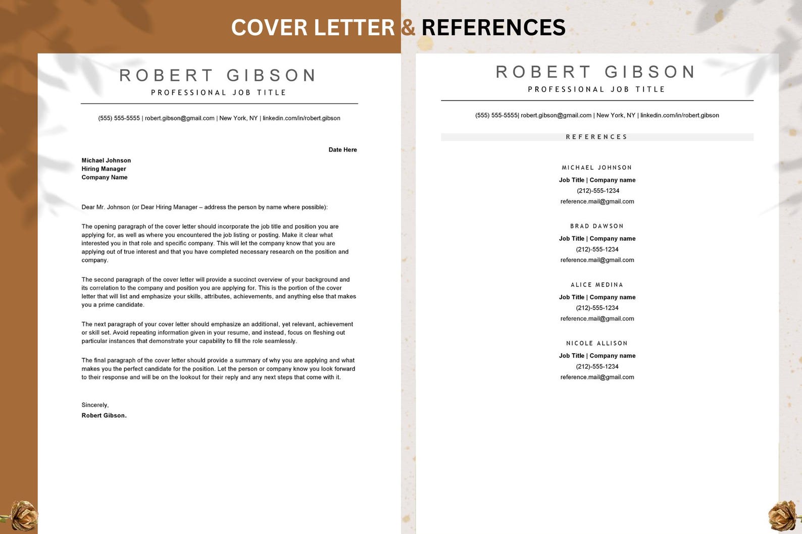 Resume Templates for Men Google Docs & Word • ATS Friendly Modern ...
