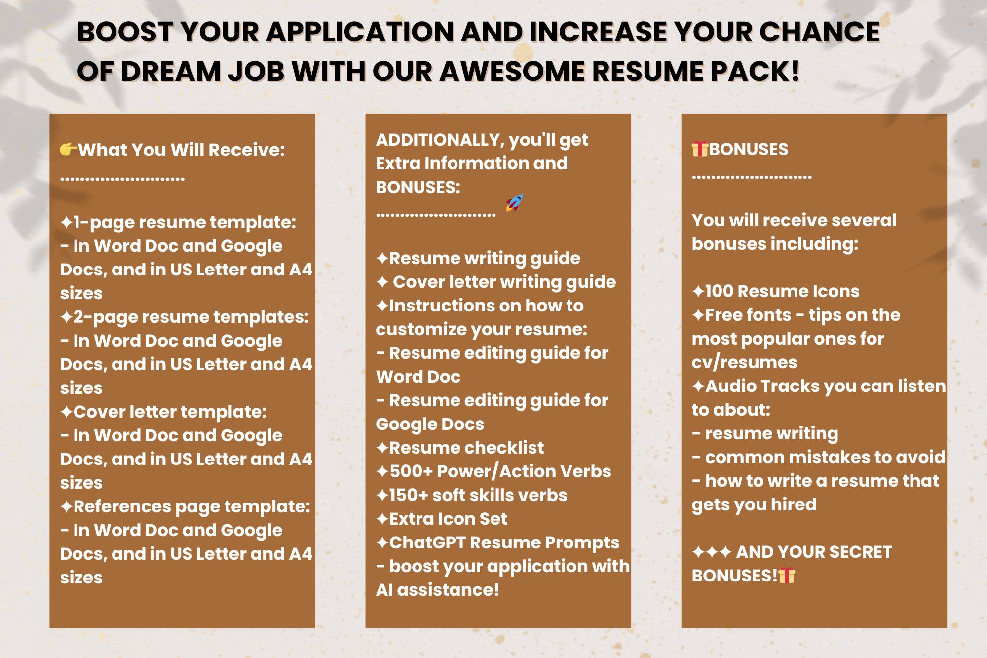 Resume Templates for Men Google Docs & Word • ATS Friendly Modern ...
