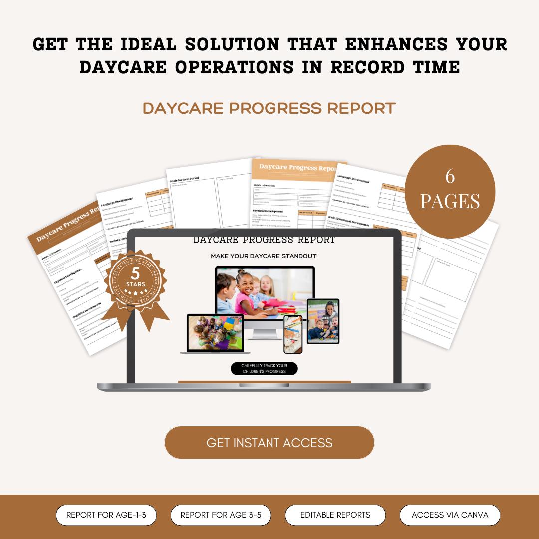 Daycare Progress Report Template by Right Strategies • Preschool ...