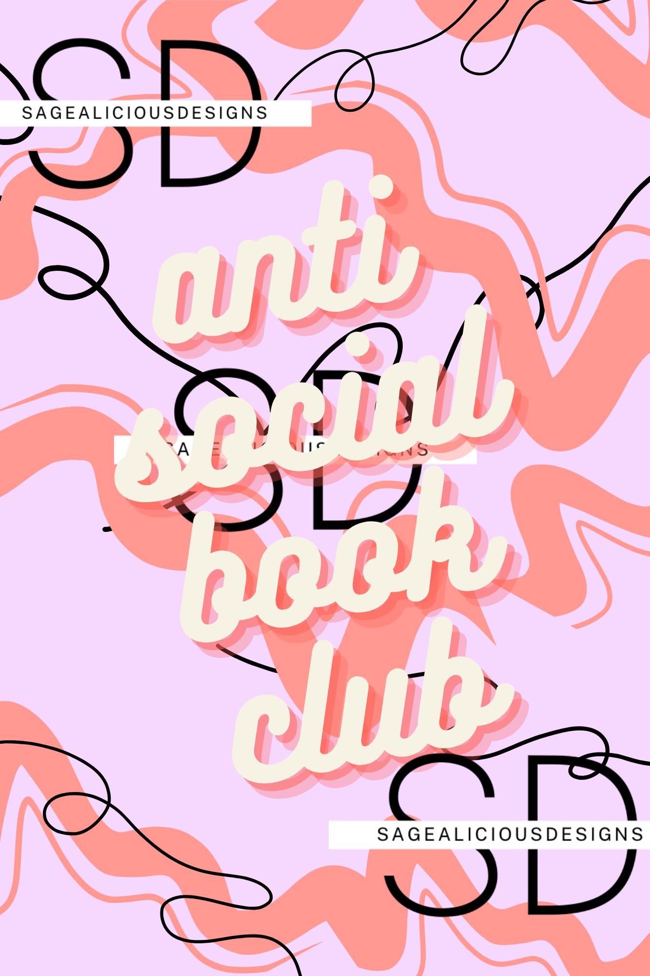 Pink Abstract "anti-social Book Club" Digital/printable Kindle ...