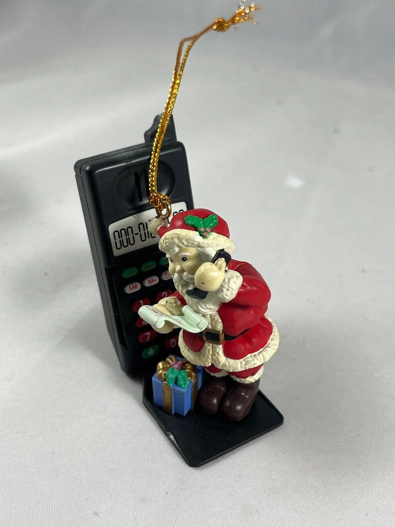 Vtg 1995 Lustre Fame Ltd Santa Claus Cell Flip Phone Christmas Ornament ...