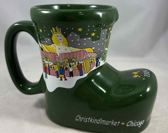 2009 German Gluwein Christkindlmarket Chicago Green Boot-shaped ...