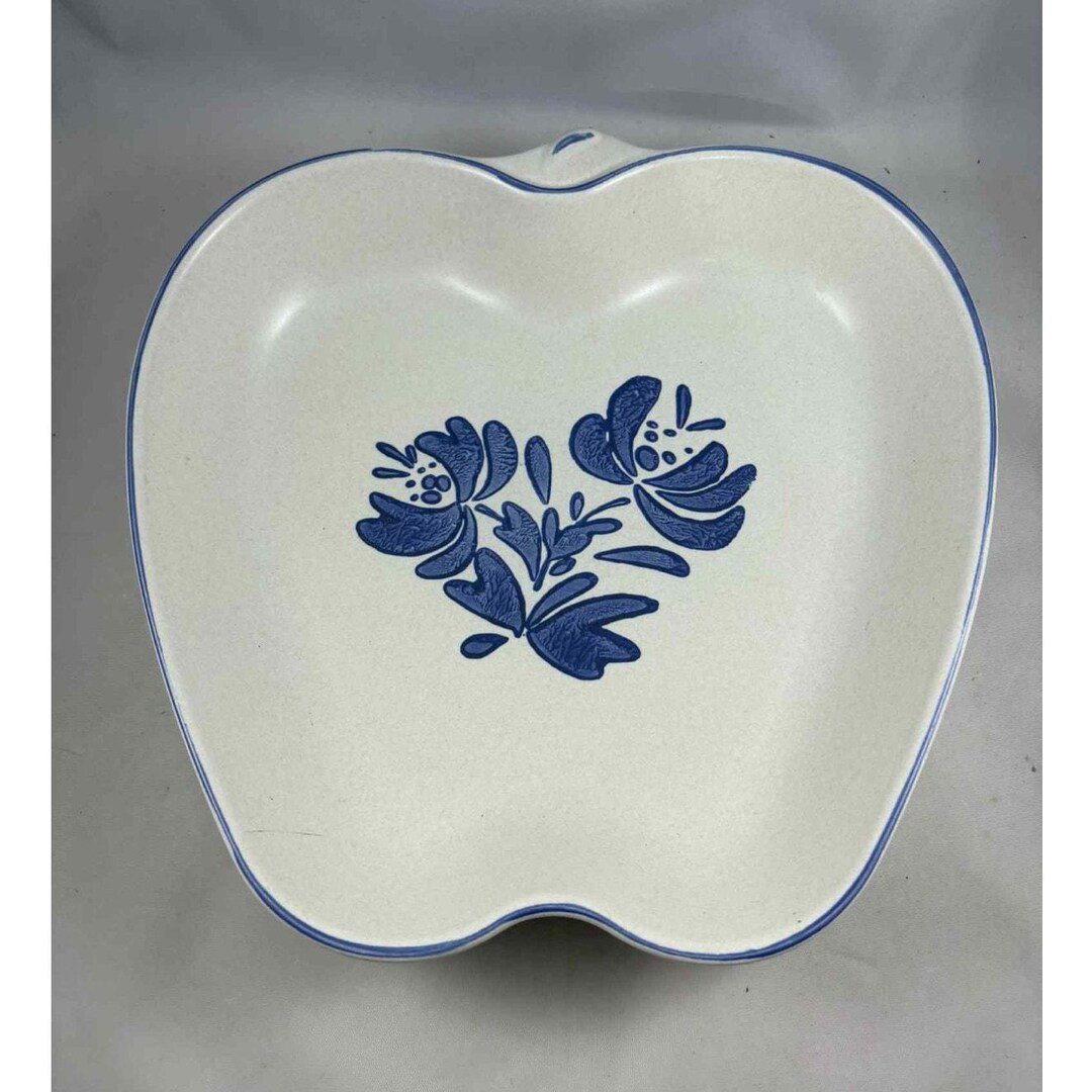 Vtg Pfaltzgraff Yorktowne Stoneware Lg Shallow Apple Shaped Baking ...