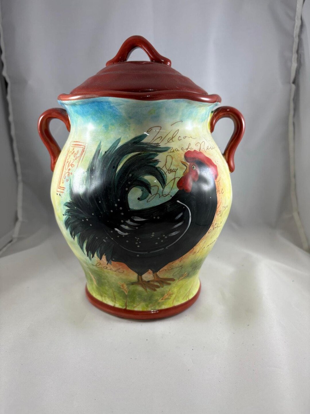 Certified International Susan Winget Ceramic Rooster Canister W/lid - Etsy