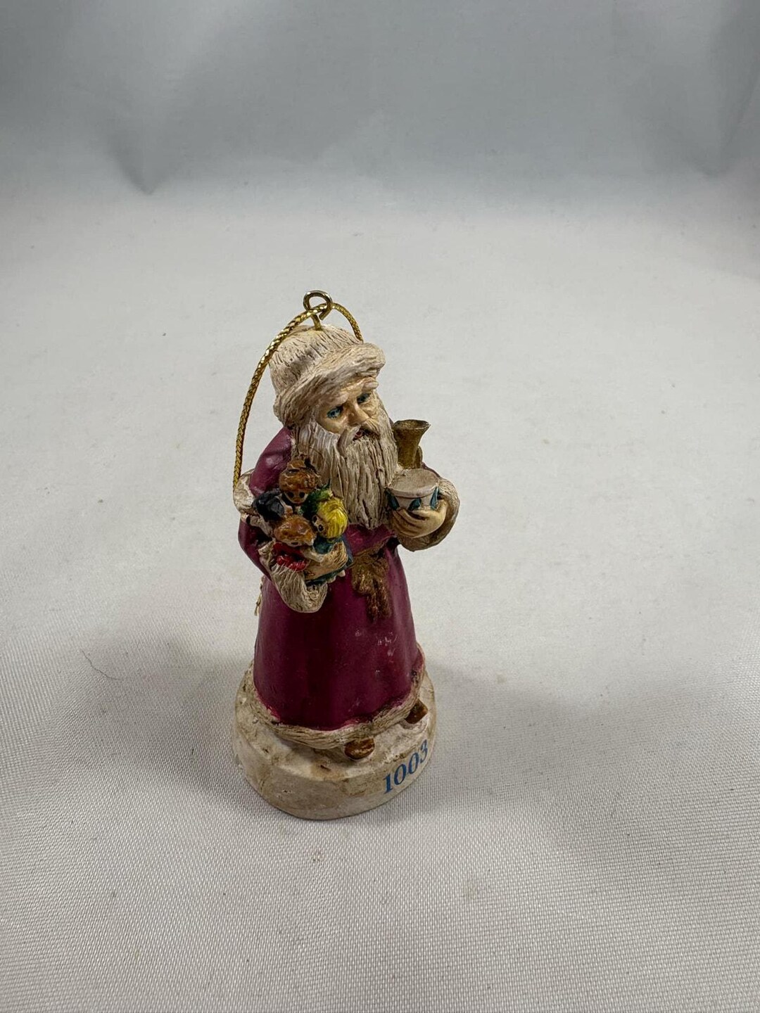 Vtg 1003 Russ Berrie Santa Through the Ages Holiday Christmas Ornament ...