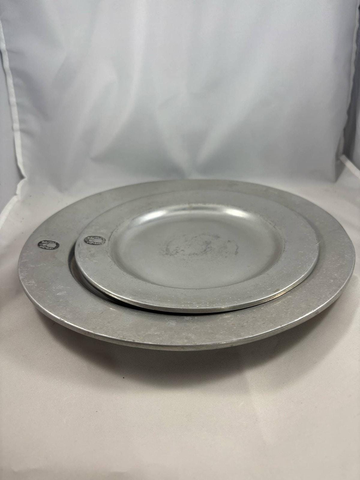 1960s Wilton Armetale RWP Hallmark Pewter Dinner & Salad Plates ...
