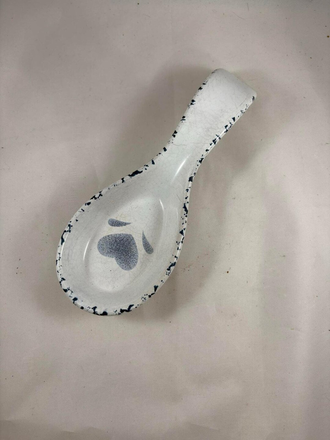 Vtg Lillian Vernon Ceramic Blue White Heart Spoon Rest - Etsy