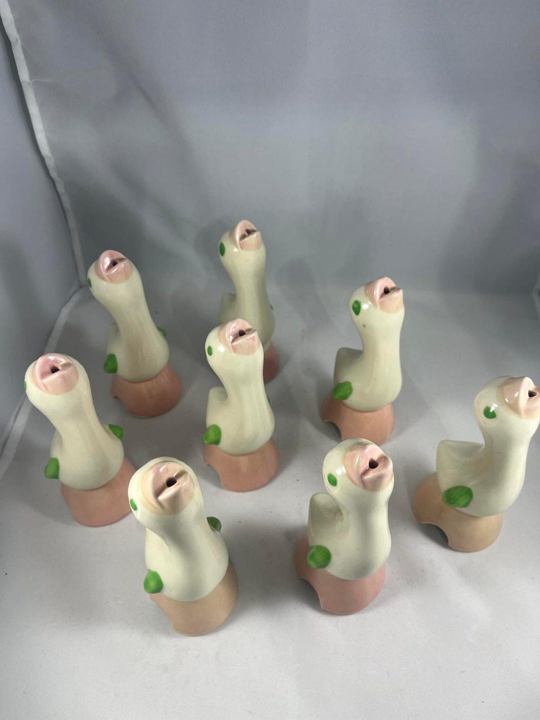 Vtg 1940s Pink Mauve Shawnee Ceramic Pie Bird Vent Whistle Funnel ...