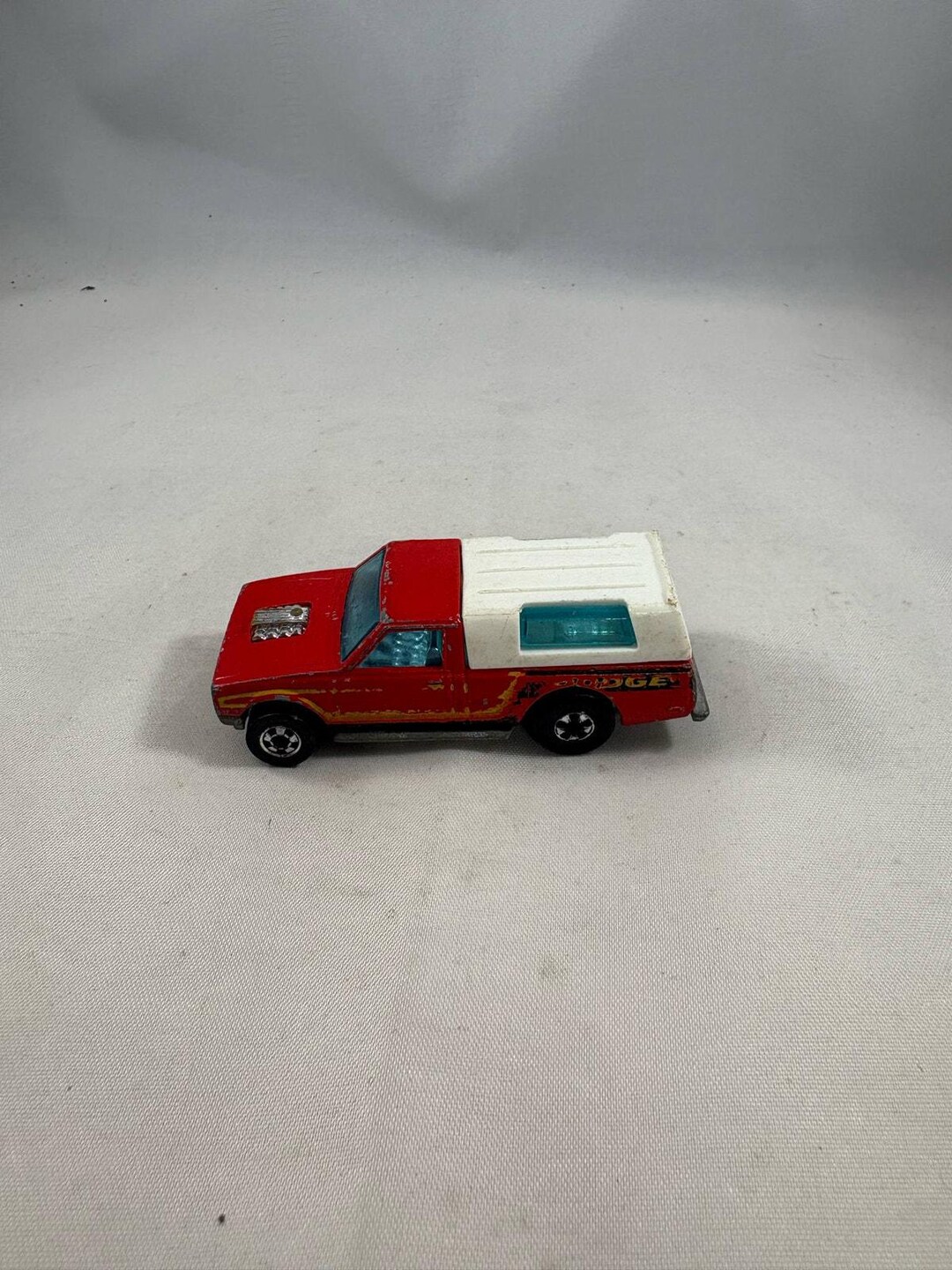 1979 Mattel Hot Wheels Diecast Dodge D-50 Red Pickup Truck White Camper ...