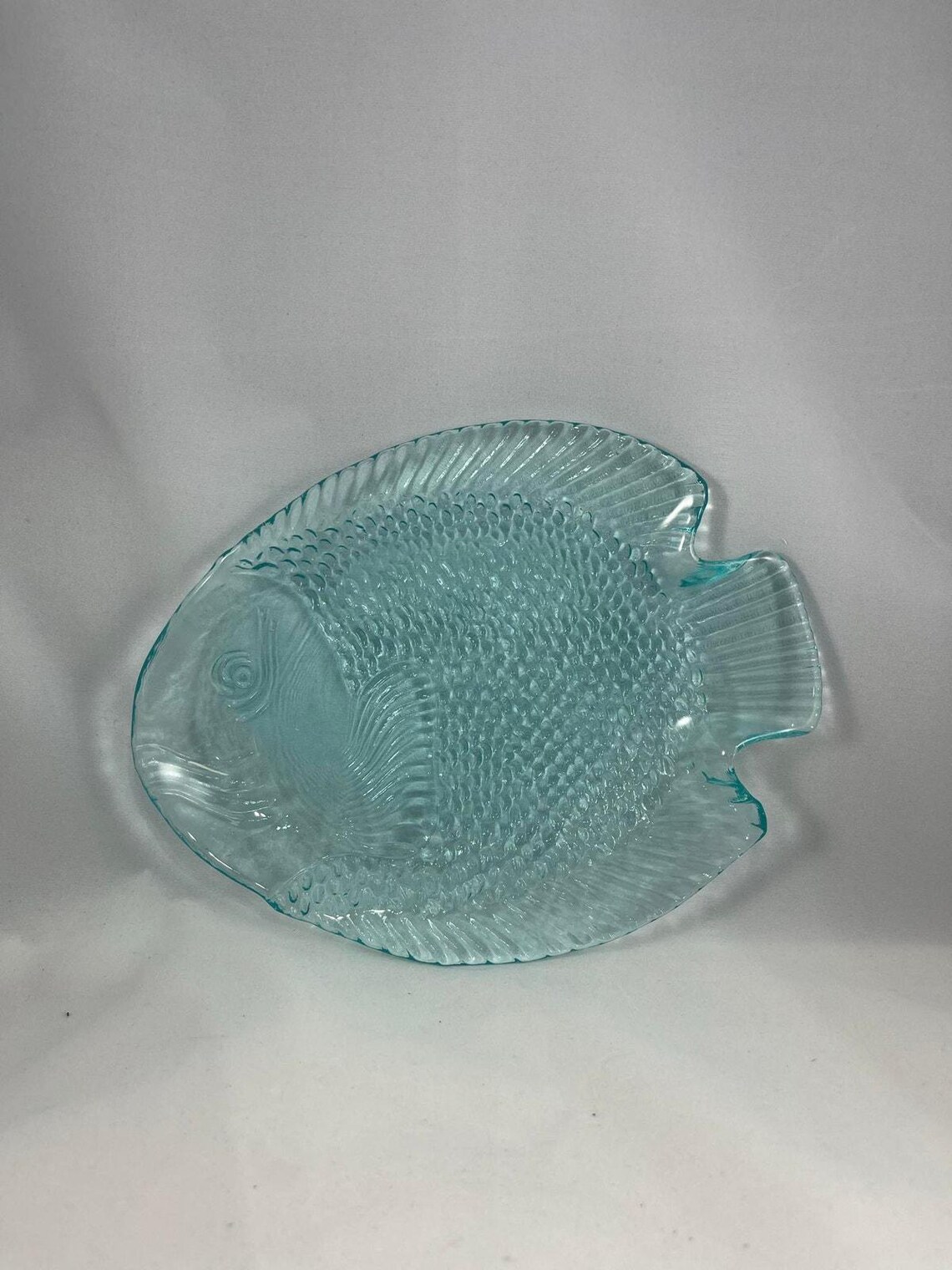 Vintage 1950s Arcoroc Blue Glass Fish Plate - Etsy