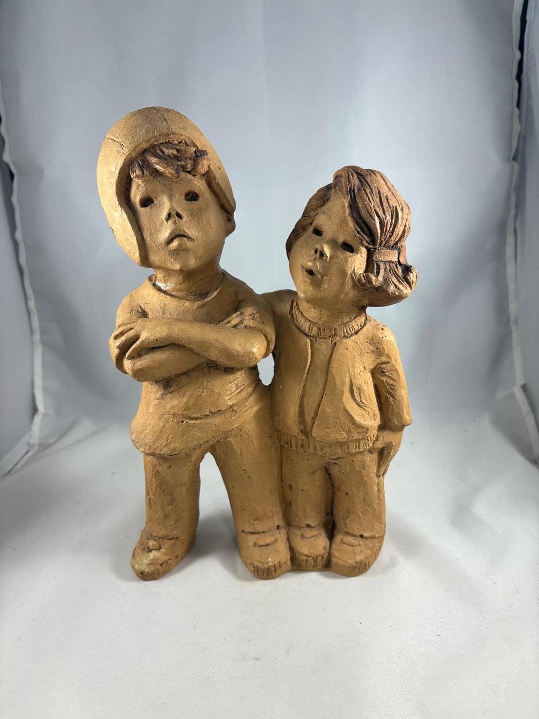 1970s Lee Bortin Boy and Girl Clay Sculpture - Etsy