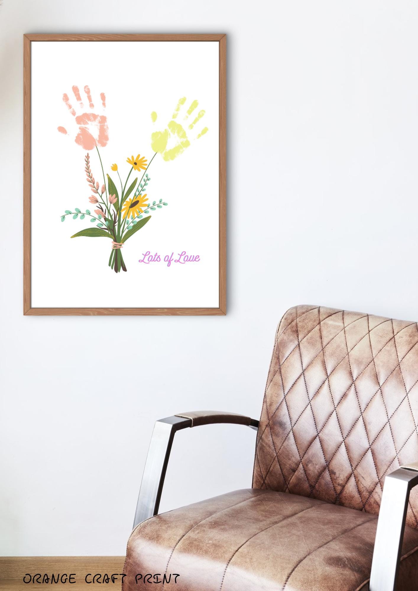Flower Handprint Craft Art,mom or Grandma Birthday,gift From Kids ...