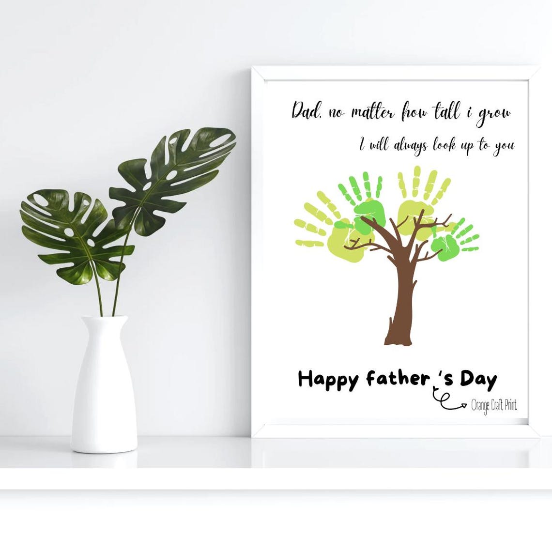 Father's Day Handprint Craft Handprint Card Printable Art Template ...