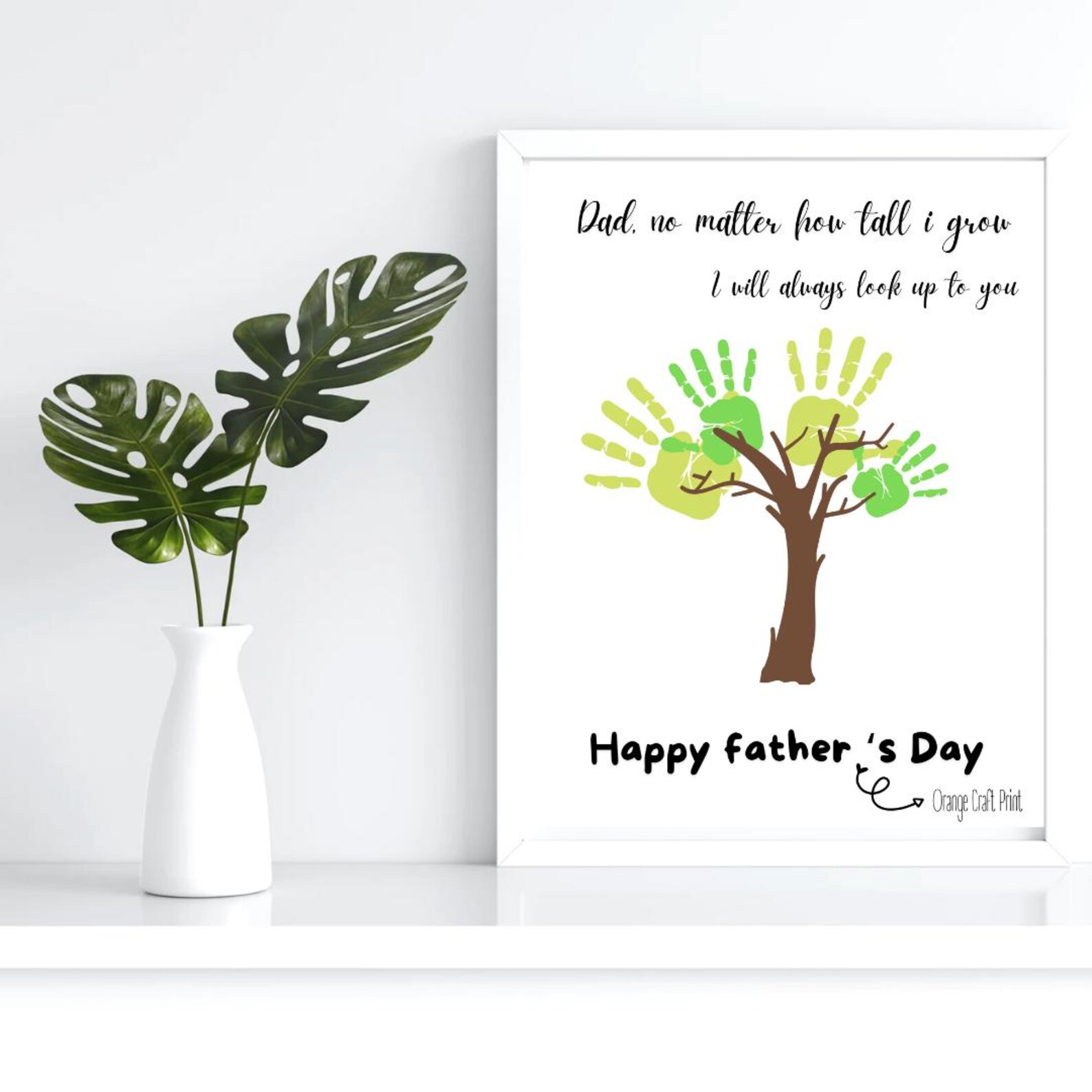 Father's Day Handprint Craft Handprint Card Printable Art Template ...