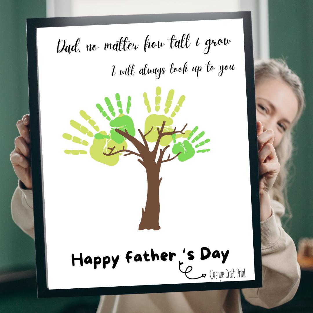 Father's Day Handprint Craft Handprint Card Printable Art Template ...