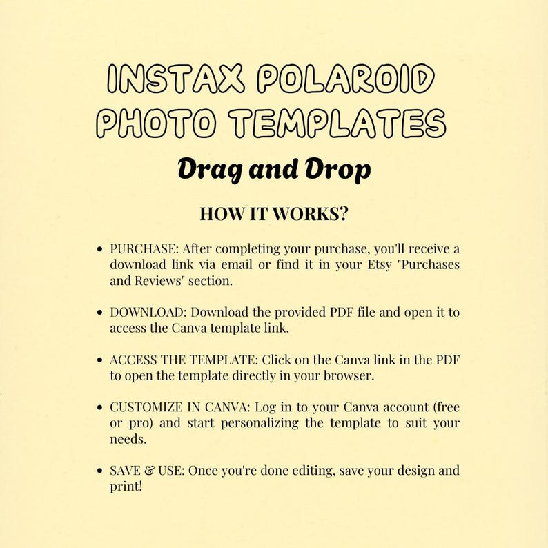Editable Instax Polaroid Photo Template for Canva,instax-style Photo ...