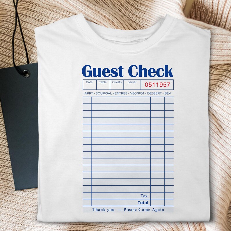Guest Check Print PNG Blank Guest Check List Restaurant Guest Check ...