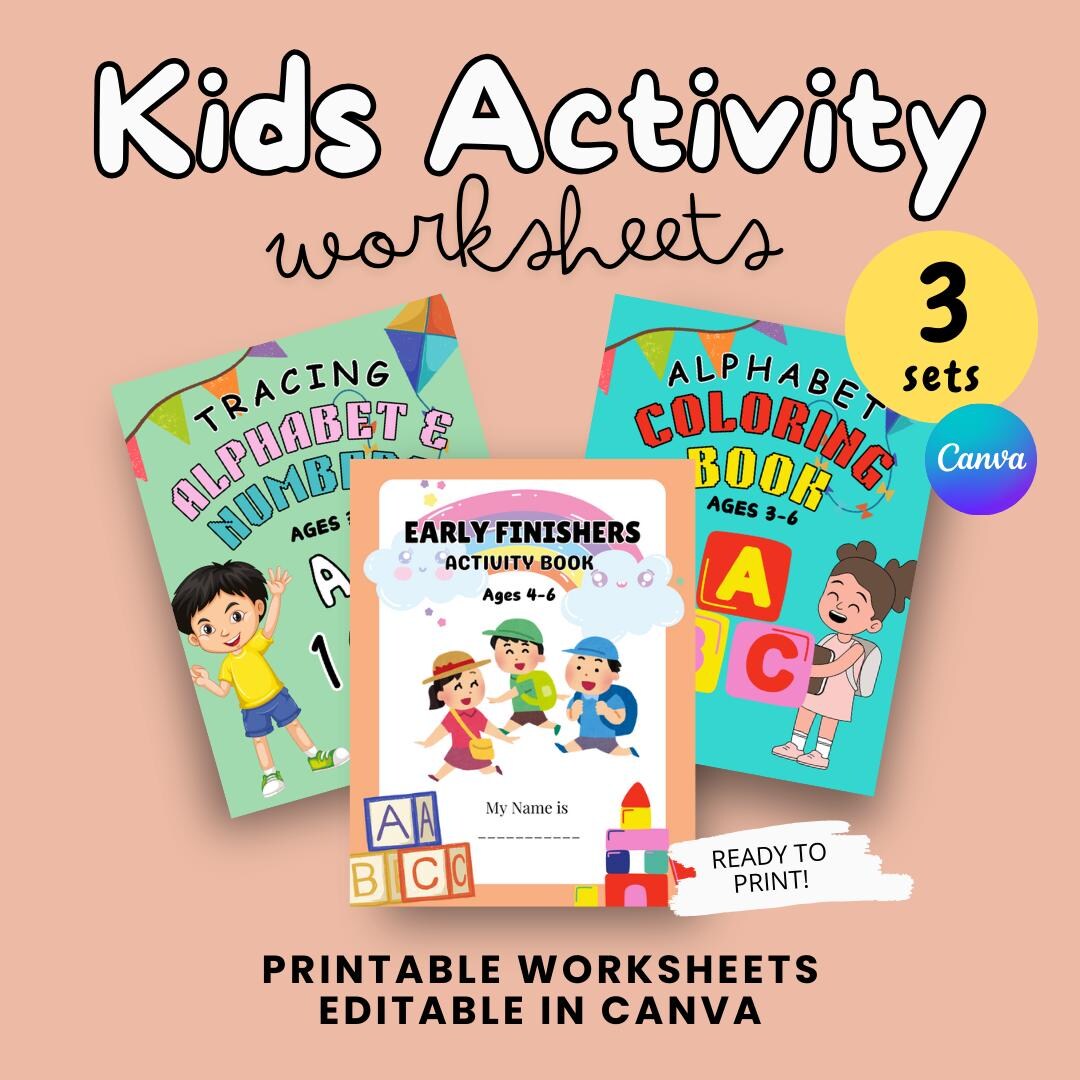 Kids Activity Worksheets Editable & Printable Alphabet Busy Book ...