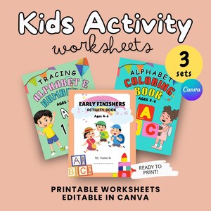 Kids Activity Worksheets Editable & Printable Alphabet Busy Book ...