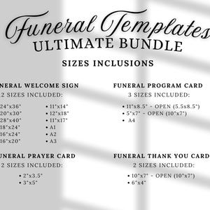 Editable Funeral Photo Collage Sign Set Templates,memorial Poster Size ...