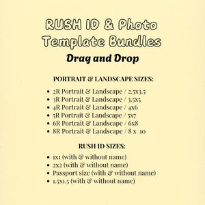 Rush ID and Photo Templates,editable Photo Templates,editable Canva ...