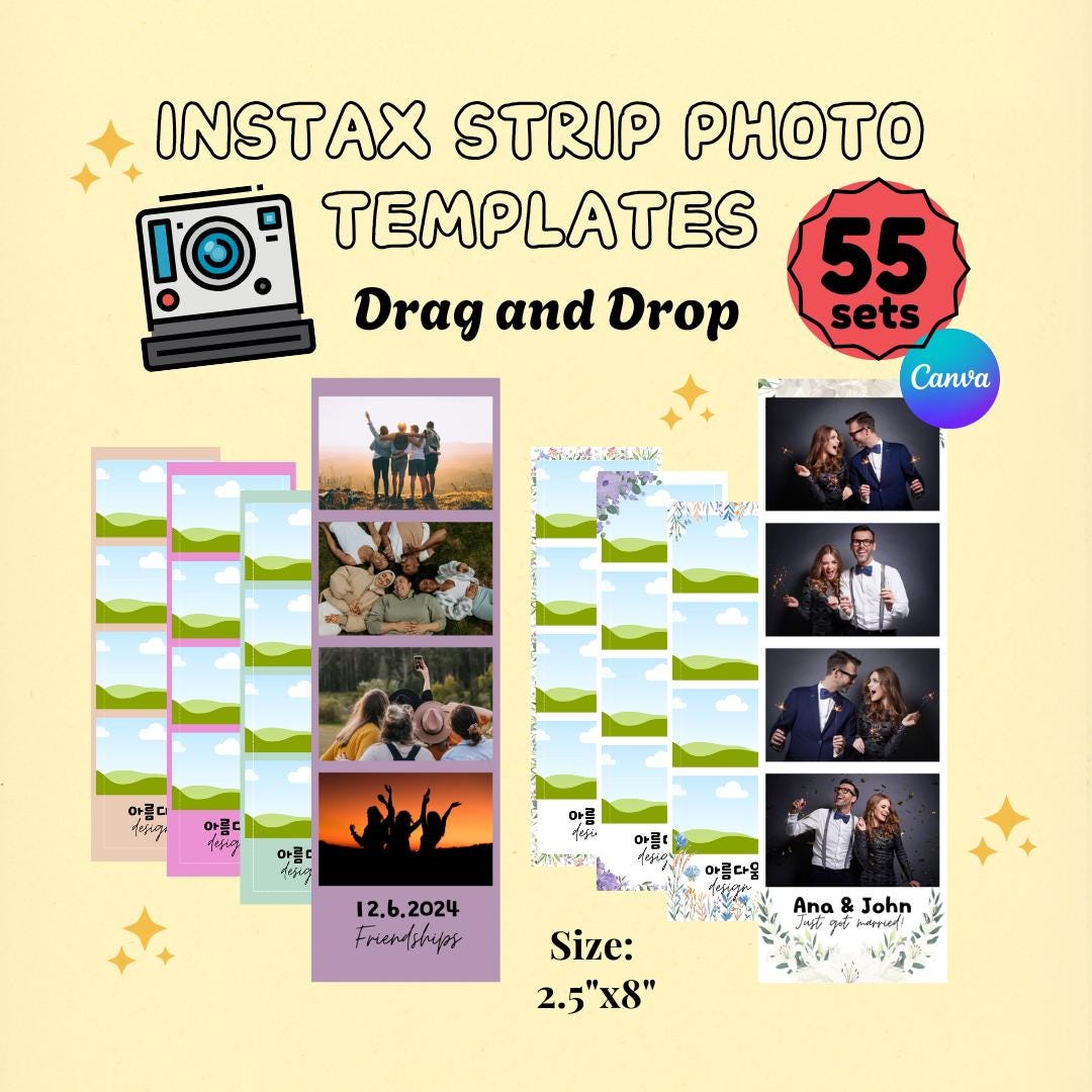 Customizable Polaroid Strip Template,polaroid Strip Photo Template ...