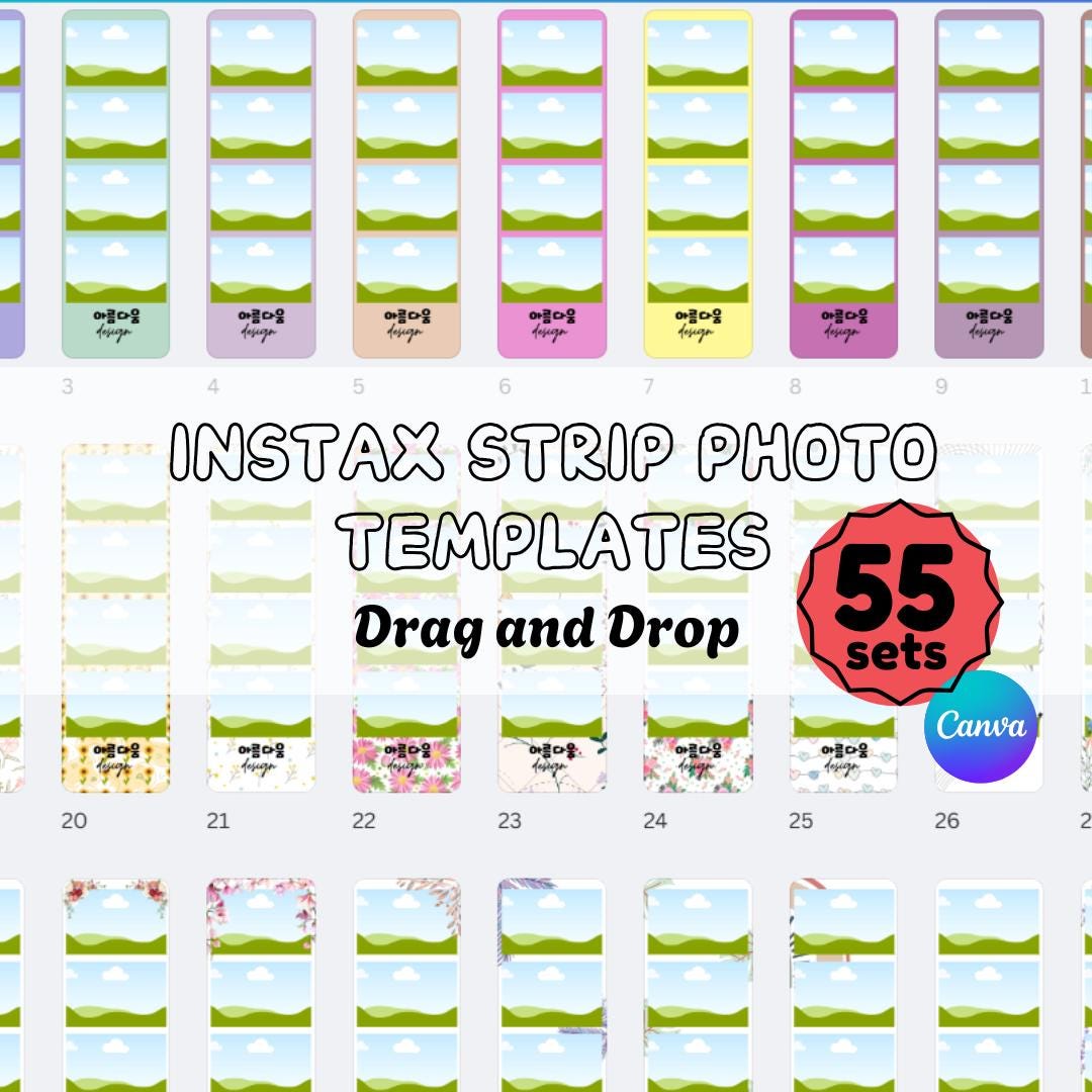Customizable Polaroid Strip Template Polaroid Photo Template Instax ...