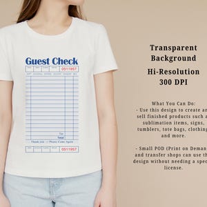 Guest Check Print PNG Blank Guest Check List Restaurant Guest Check ...