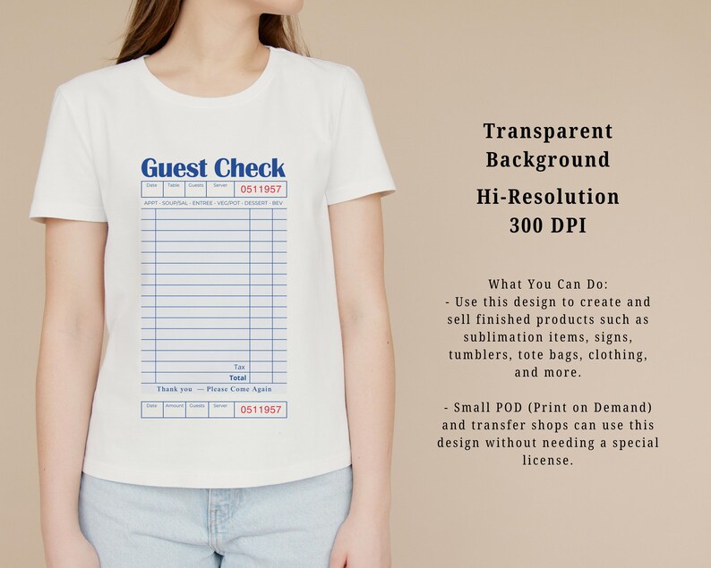 Guest Check Print PNG Blank Guest Check List Restaurant Guest Check ...