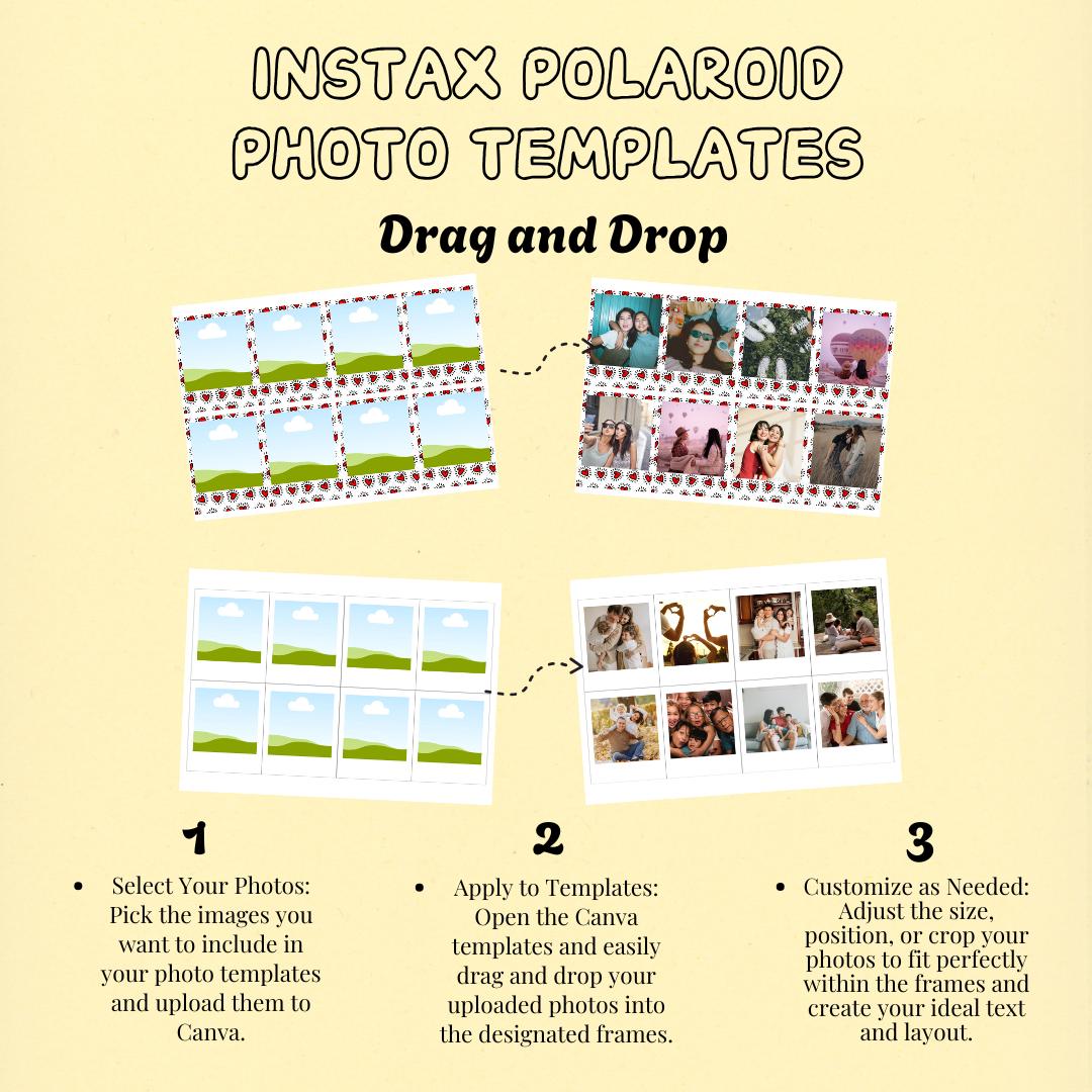 Editable Instax Polaroid Photo Template for Canva,instax-style Photo ...
