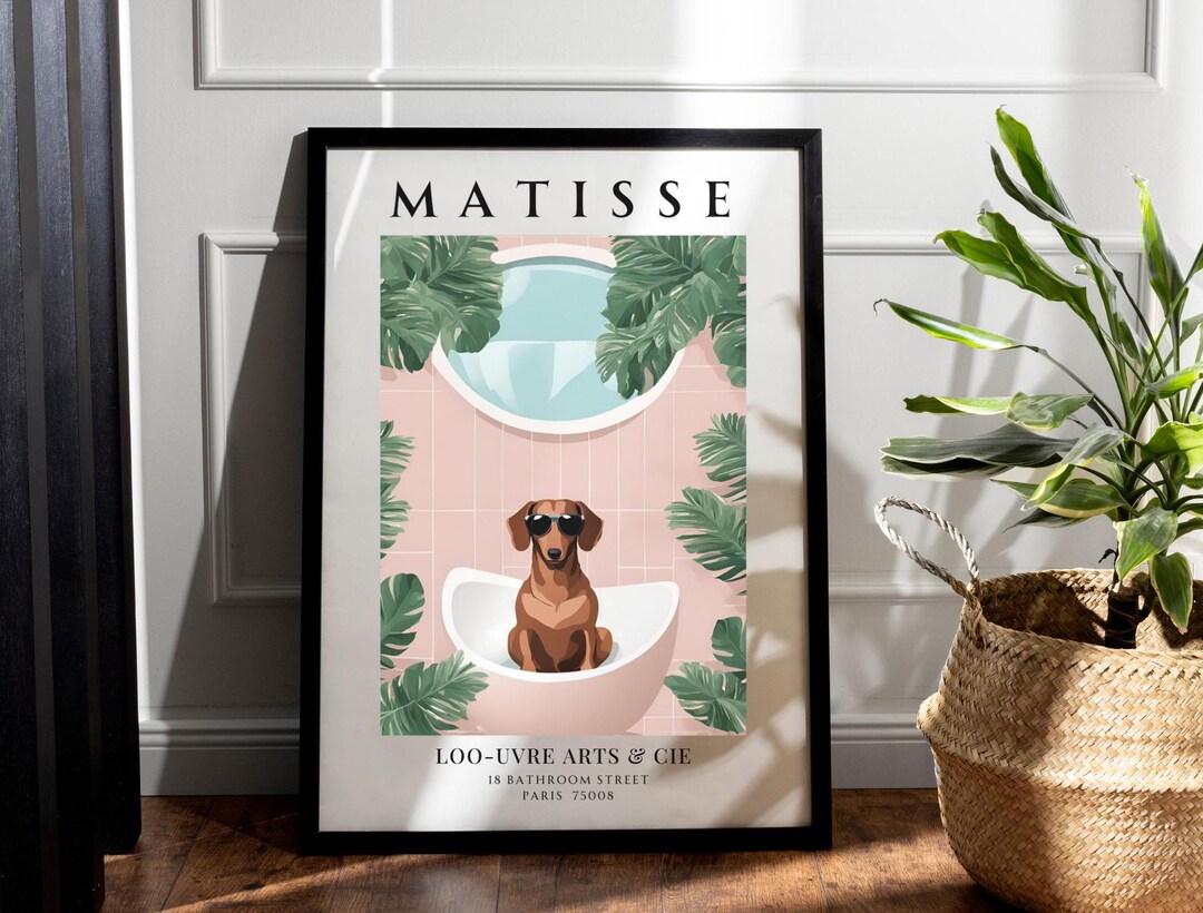 Dachshund Trendy Toilet Wall Art Weiner Dog Dachshund Wall Art Print ...