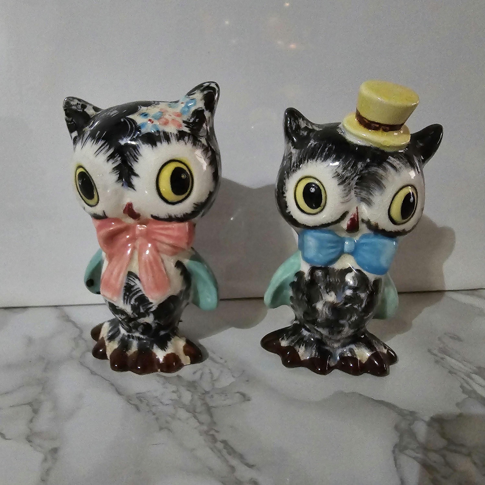 Vintage Owl Salt And Pepper Shakers
